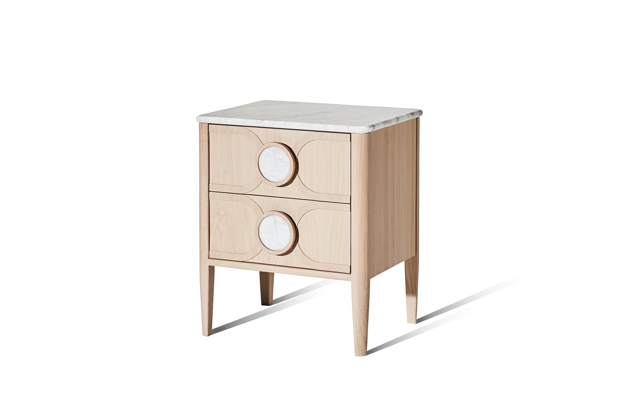 Victoria 2 Drawer Marble Nightstand – Zuster Furniture USA